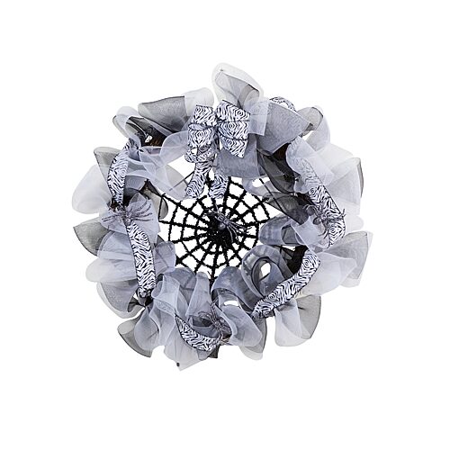 Click here for Nearly Natural 26 Halloween Spider Web Mesh Wreath... prices