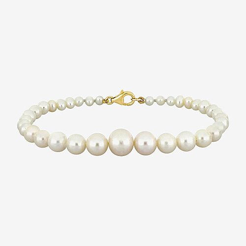 Click here for Womens White Cultured Freshwater Pearl 10K Gold St... prices