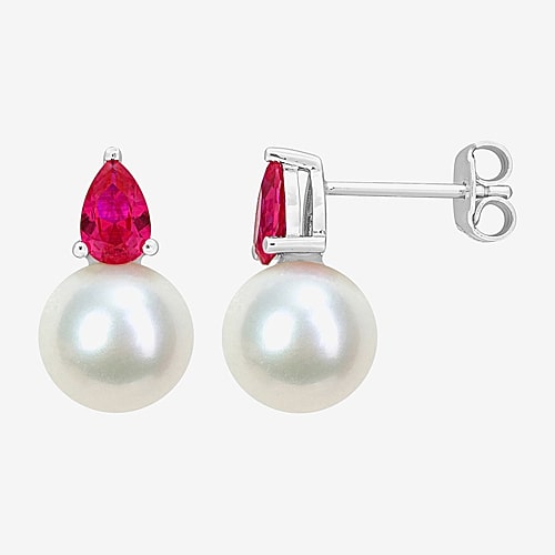 Click here for White Cultured Freshwater Pearl & Gemstone 18K Gol... prices