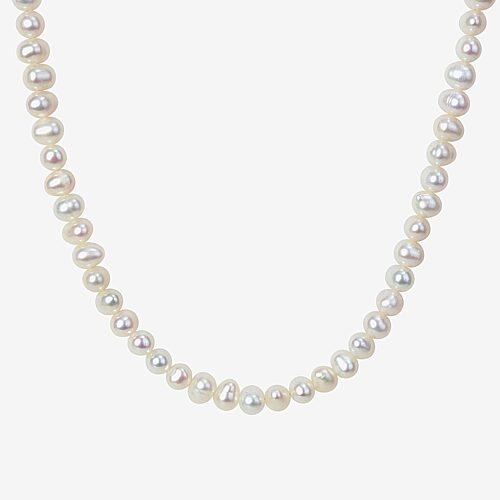 Click here for Womens White Sterling Silver 17 Inch Strand Neckla... prices