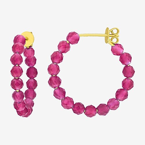 Click here for Womens Lab Created Red Ruby 18K Gold Over Silver 2... prices