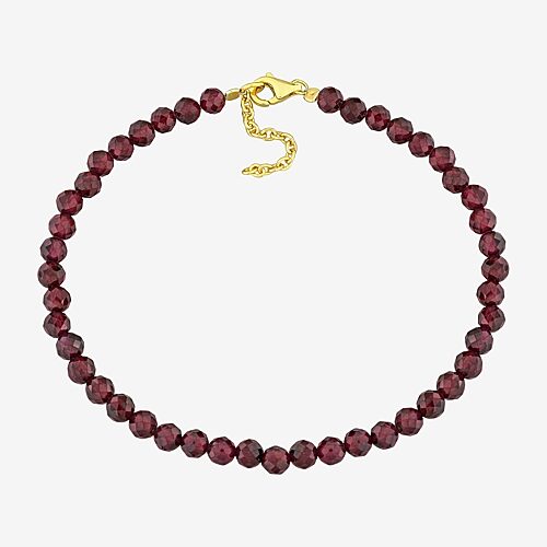 Click here for Womens Genuine Red Garnet 18K Gold Over Silver Bea... prices
