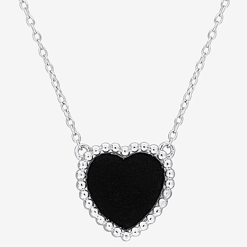 Click here for Womens Genuine Gemstone Sterling Silver Heart Pend... prices