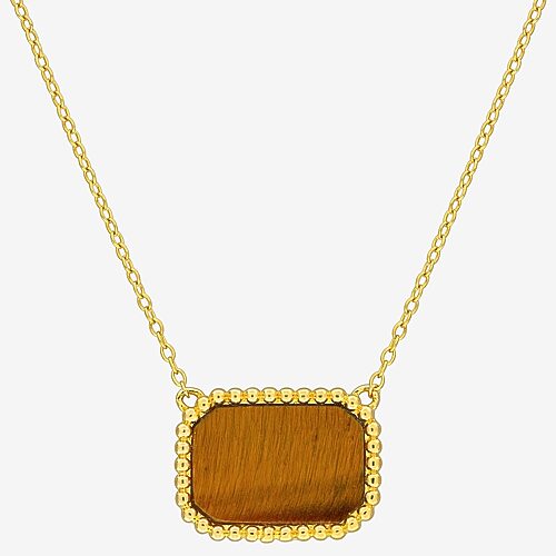 Click here for Womens Genuine Gemstone 18K Gold Over Silver Penda... prices