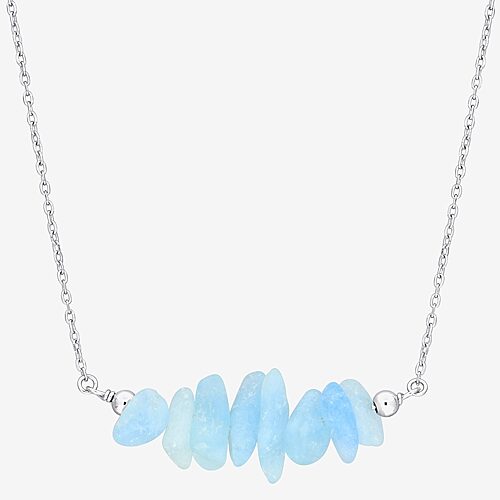 Click here for Womens Blue Aquamarine Sterling Silver 17 Inch Bea... prices