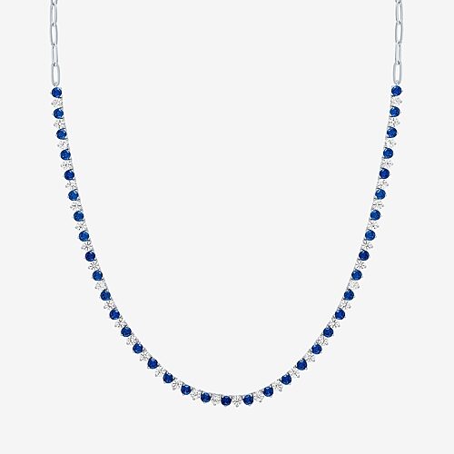 Click here for Gemstone Sterling Silver 18 Inch Tennis Necklace... prices
