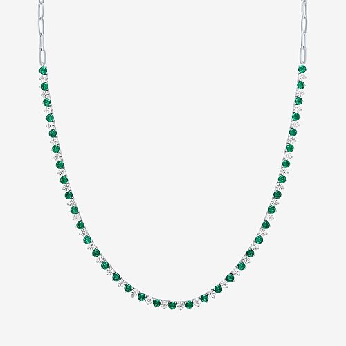 Click here for Gemstone Sterling Silver 18 Inch Tennis Necklace... prices