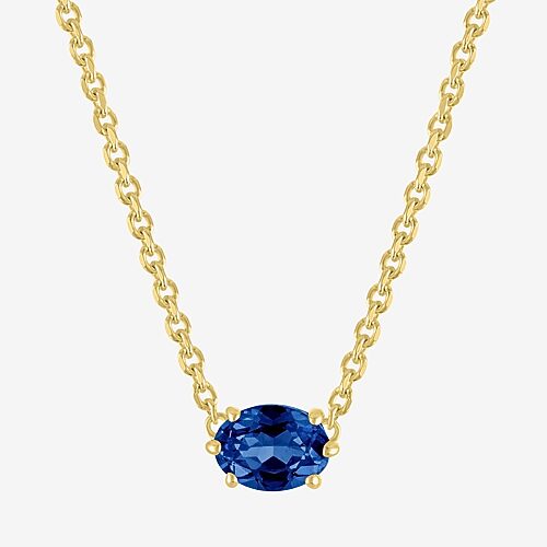 Click here for Gemstone 14K Gold Over Silver Oval 17.5 Inch Penda... prices