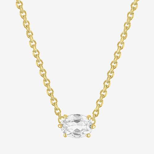 Click here for Gemstone 14K Gold Over Silver Oval 17.5 Inch Penda... prices
