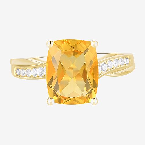 Click here for Womens Genuine Yellow Citrine 14K Gold Over Silver... prices