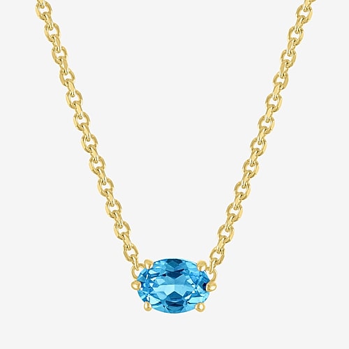 Click here for Gemstone 14K Gold Over Silver Oval 17.5 Inch Penda... prices