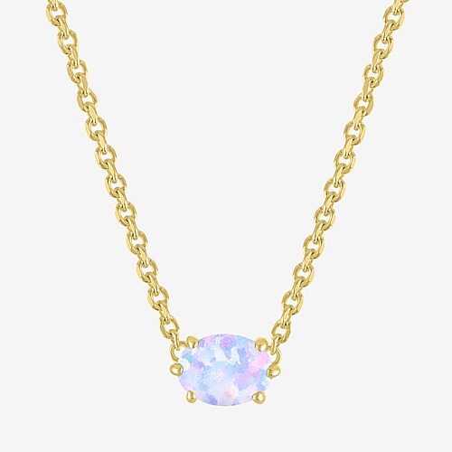 Click here for Gemstone 14K Gold Over Silver Oval 17.5 Inch Penda... prices