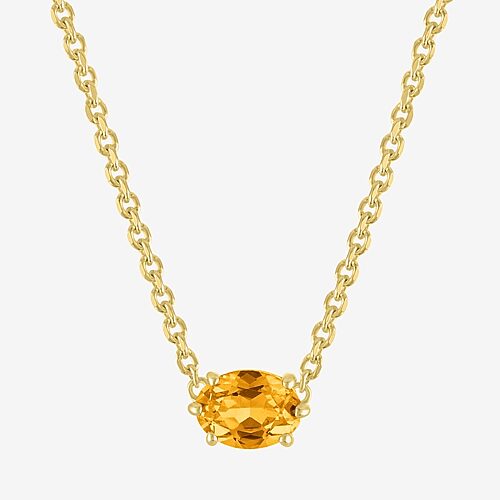 Click here for Gemstone 14K Gold Over Silver Oval 17.5 Inch Penda... prices