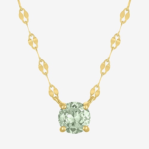 Click here for Gemstone 14K Gold Over Silver Round 18 Inch Pendan... prices