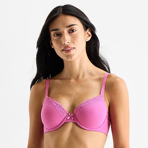 Click here for Ambrielle Cotton Womens Medium Support Demi Bra  D... prices