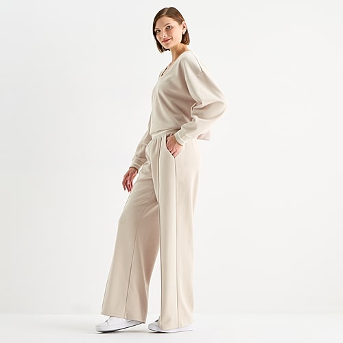 Click here for Stylus Womens Wide Leg High Rise Track Pant  Small... prices