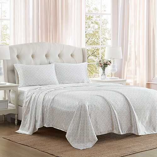 Click here for Laura Ashley Printed Satin 4-Pc. Sheet Set  Queen... prices