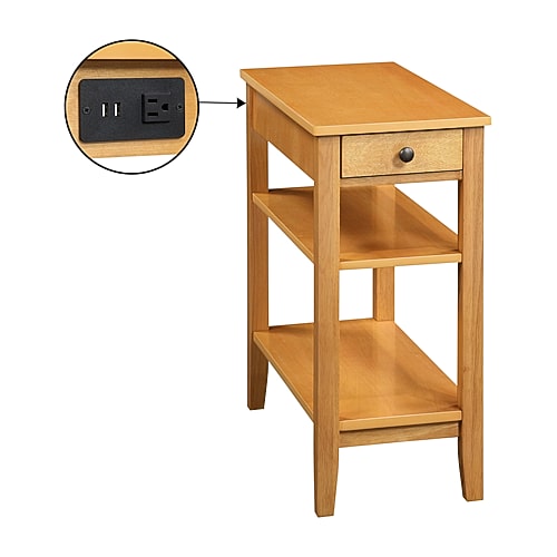 American Heritage Chairside Table  One Size  Beige