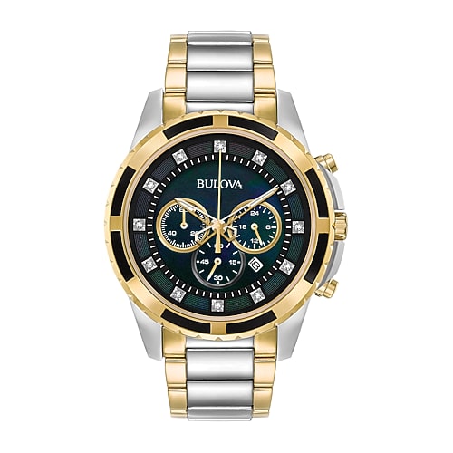 Click here for Bulova Mens Chronograph Diamond Accent Two-Tone St... prices