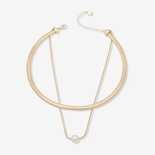 Click here for Worthington Gold Tone Link Womens Simulated Pearl... prices
