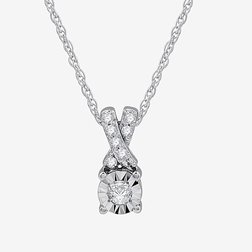 Click here for Womens 1/10 CT. T.W. Lab Grown White Diamond Sterl... prices