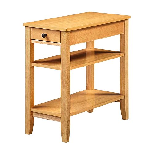 American Heritage 3-Tier End Table with Drawer  One Size  White