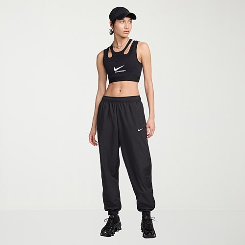 Nike Womens Drawstring Waist Lightweight Cinched Mid Rise Loose Fit Active Jogger Pant  Xx-large  Black