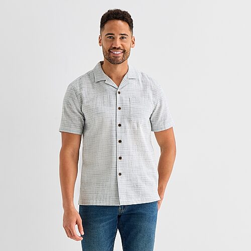 Click here for St. Johns Bay Stripe Button-Down Mens Short Sleeve... prices