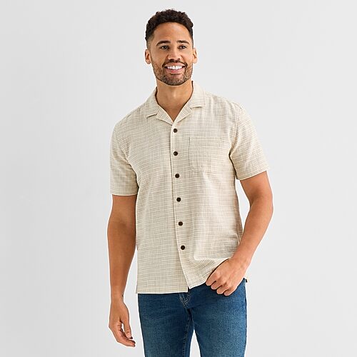 Click here for St. Johns Bay Stripe Button-Down Mens Short Sleeve... prices