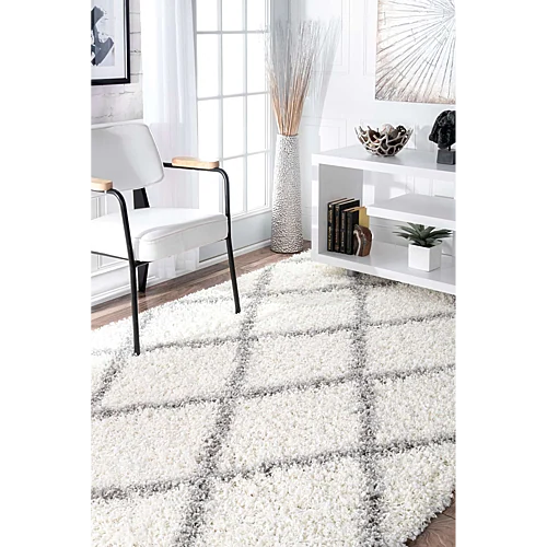 Click here for nuLoom Shanna Shaggy Rug  One Size  White prices