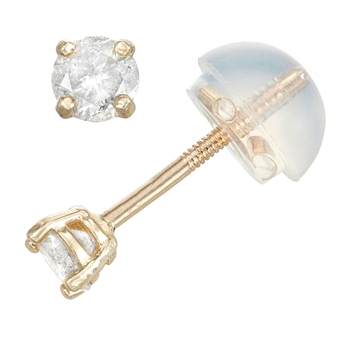 Click here for 1/5 CT. Natural White Diamond 14K Gold 3mm Round S... prices