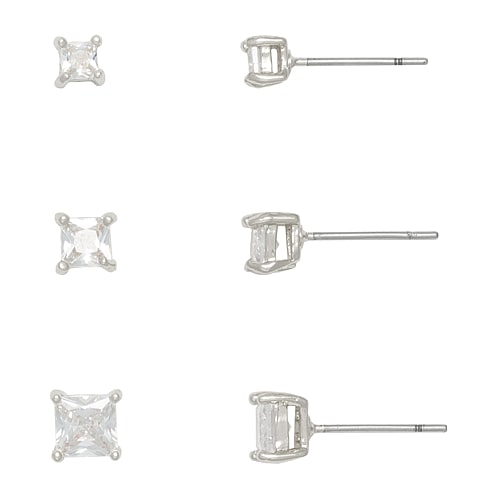 Click here for Mixit Womens 3 Pair Earring Set  One Size  Gray prices