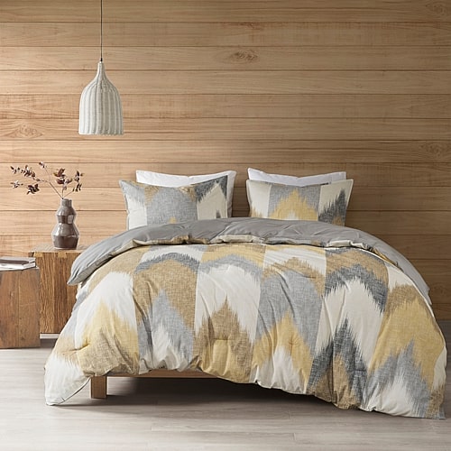 Ink+Ivy Alpine Chevron Stripe Reversible Comforter Sets  King/California King - Yellow