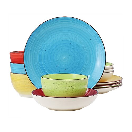 Click here for Elama Mason 12 Piece Double Bowl Stoneware Dinnerw... prices