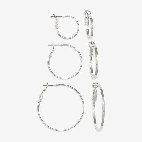 Click here for Mixit Womens Stainless Steel 3 Pair Earring Set  O... prices