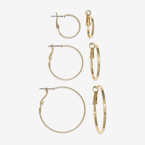 Click here for Mixit Womens Stainless Steel 3 Pair Earring Set  O... prices