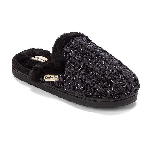 Click here for Dearfoams Paris Chenille Shaped Tab Scuff Womens S... prices
