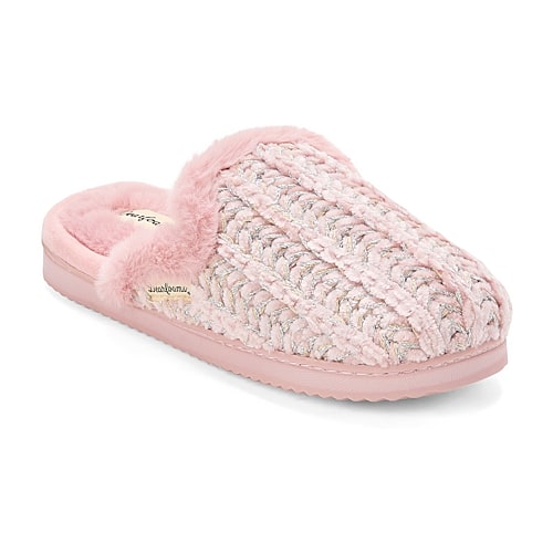 Click here for Dearfoams Paris Chenille Shaped Tab Scuff Womens S... prices