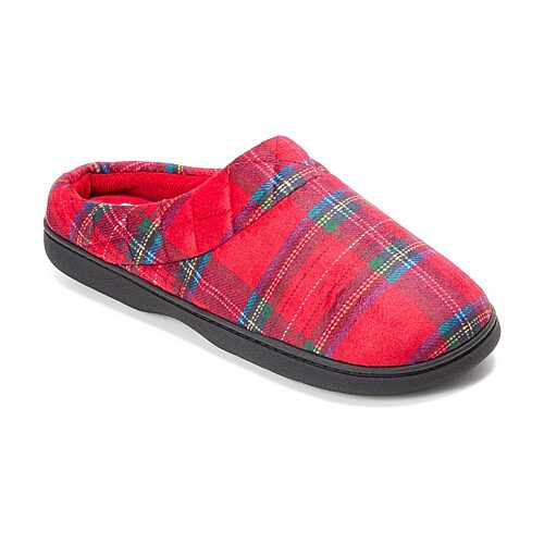Click here for Dearfoams Womens Darcy Velour Clog Slippers - Red... prices