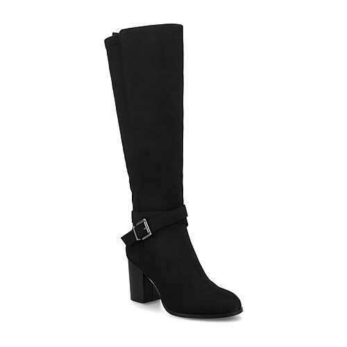 Click here for Journee Womens Avalonn Buckle Strap Knee High Stac... prices