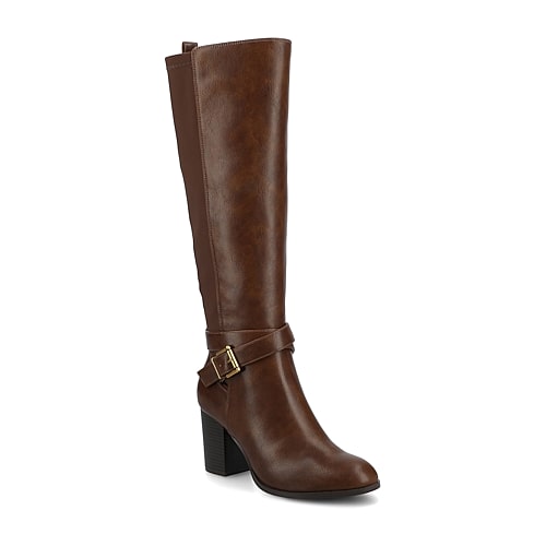 Click here for Journee Womens Avalonn Buckle Strap Knee High Stac... prices