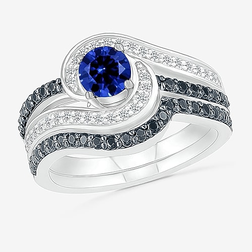 Click here for Womens Lab Created Blue Sapphire 14K Gold Round Br... prices