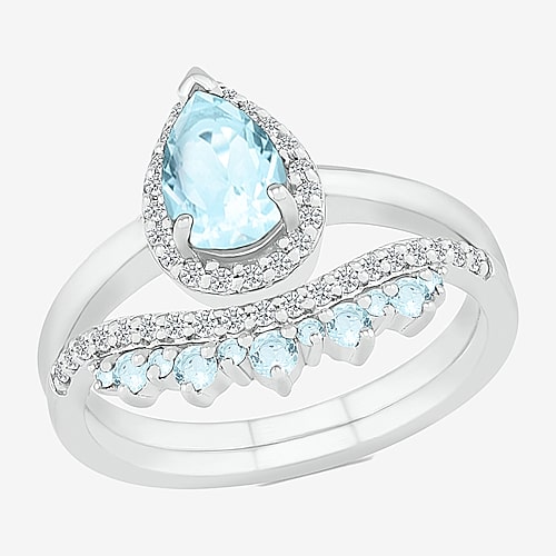 Click here for Modern Bride Gemstone Womens Genuine Blue Aquamari... prices