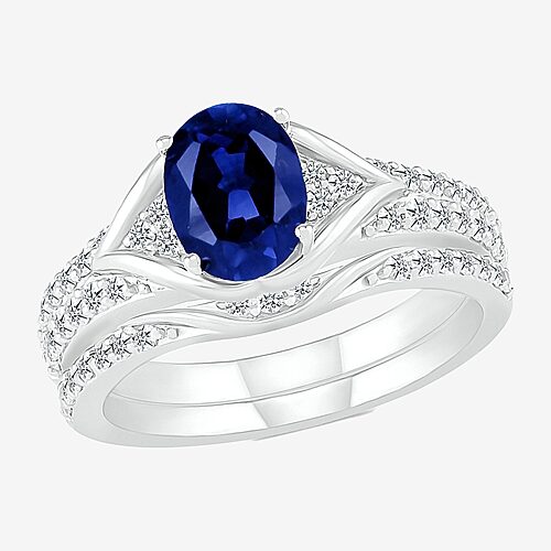 Click here for Modern Bride Gemstone Womens Lab Created Blue Sapp... prices
