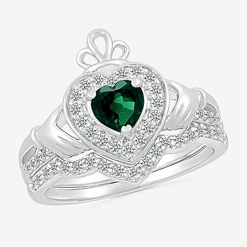 Click here for Modern Bride Gemstone Womens Lab Created Green Eme... prices