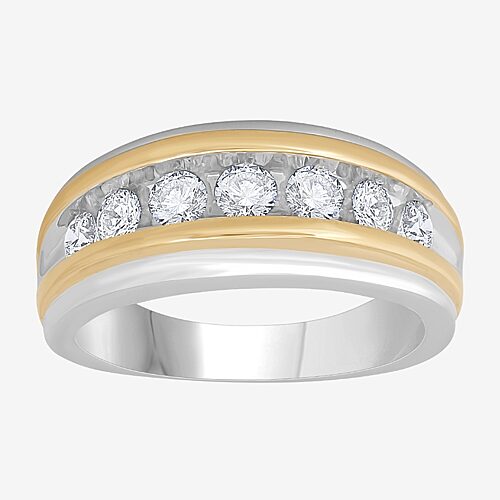 Click here for Mens 1 CT.T.W. Natural Diamond 10K Two-Tone Gold B... prices