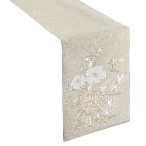 Homewear Wren Wildflower Table Runner  One Size  White