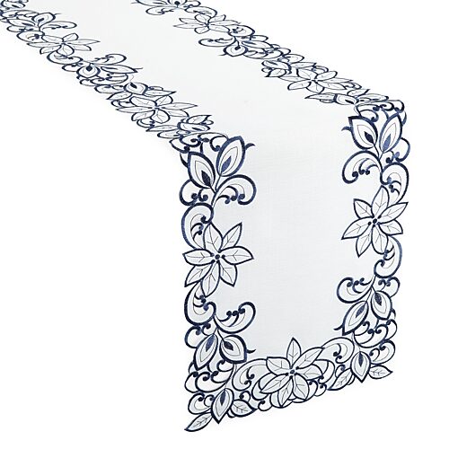 Click here for Homewear Olean Scroll Table Runner  One Size  Whit... prices