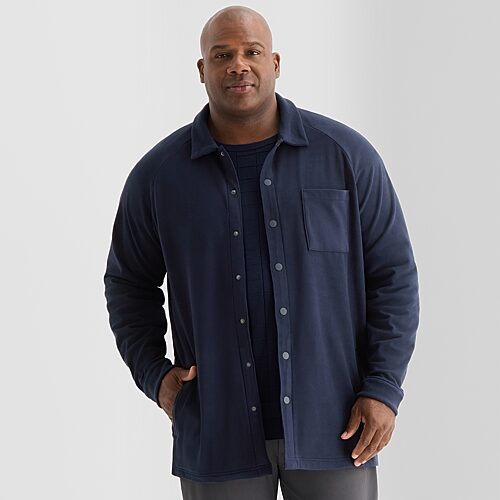 Click here for Stylus Raglan Knit Mens Big and Tall Shirt Jacket... prices