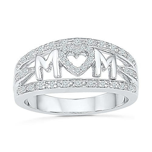 Click here for Mom Womens 2MM 1/5 CT. Natural White Diamond 10K G... prices